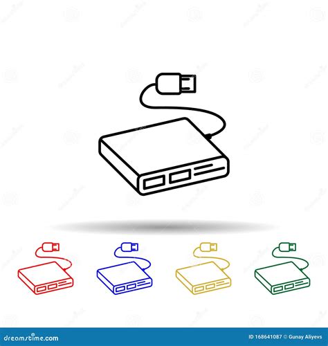 Multiport Adapter Multi Color Style Icon Simple Thin Line Outline Vector Of Computer Parts