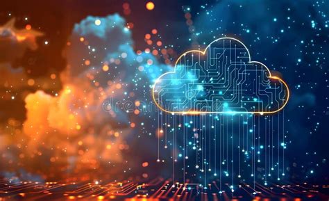 Abstract Cloud Computing With Data Visualization Sky Background Technology Cyber Social Security