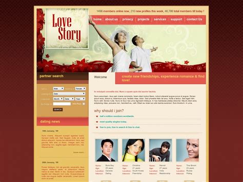 Htmlcss Templates For Free Love Story Free Html Templates Free Css