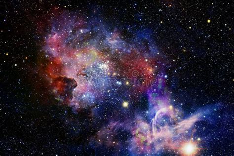 Stars Galaxies And Nebulas In Awesome Cosmic Image Stock Illustration