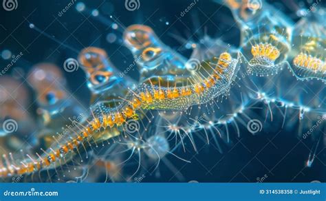 An Extreme Closeup Of A Euglenoids Flagellum Highlighting Its Intricate Structure And The Tiny