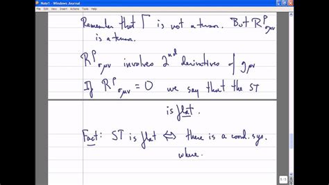 General Relativity Lecture 10 Curvature Riemann Tensor Ricci Tensor YouTube