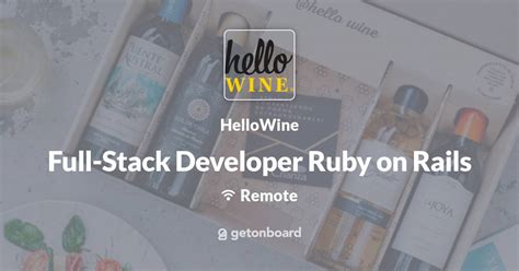Full Stack Developer Ruby On Rails At HelloWine Remote Work From