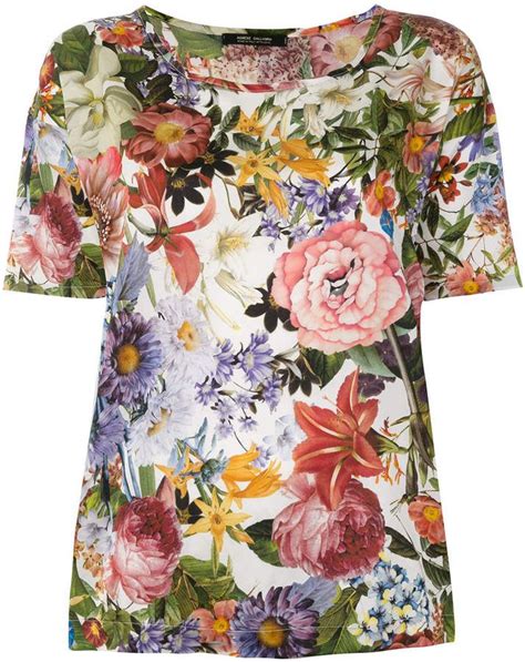 Ermanno Gallamini Floral Print T Shirt Blusas Encaje