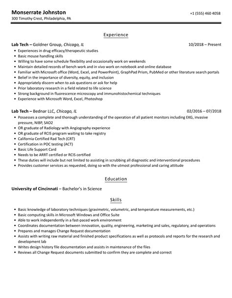 Lab Tech Resume Samples Velvet Jobs Lab Tech Resume Samples Velvet Jobs