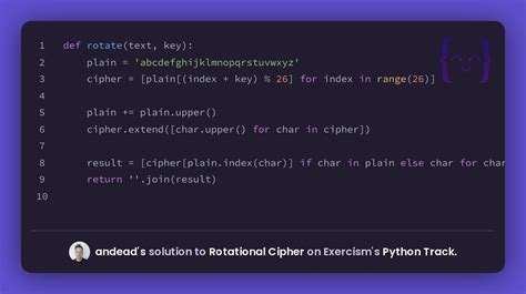 Andeads Solution For Rotational Cipher In Python On Exercism