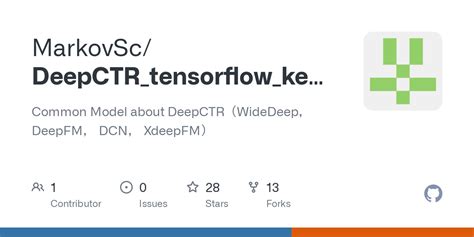 github markovsc deepctr tensorflow keras pytorch common model about deepctr（widedeep，deepfm