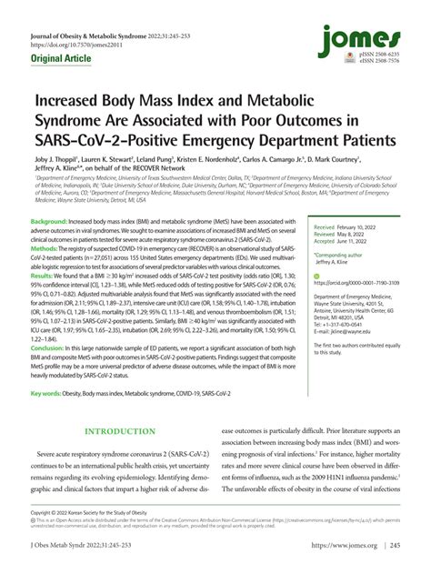 Pdf Increased Body Mass Index And Metabolic Syndrome Are Associated