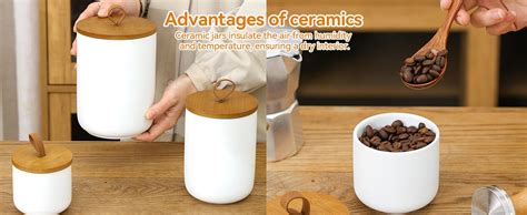 Gendlthij Canister Sets For Kitchen Ceramic Kitchen