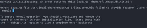 Failed To Provide Feature Vterm Module Issue 181 Akermu Emacs