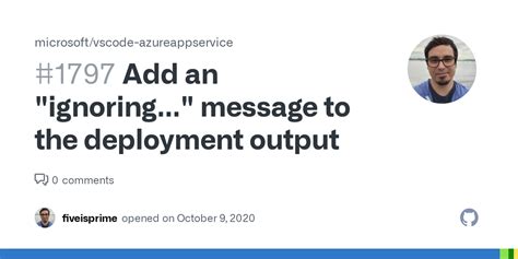 Add An Ignoring Message To The Deployment Output · Issue 1797 · Microsoftvscode