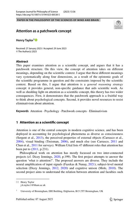 Pdf Attention As A Patchwork Concept