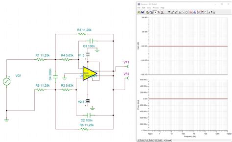 Simulation Tina Ti 100 Hz Fully Differential Multiple Feedback Low