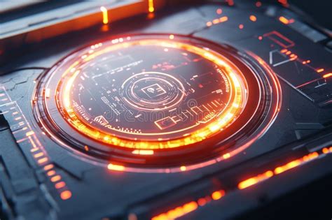 A Futuristic Holographic Cybersecurity Interface Displaying Glowing Ai Driven Firewalls