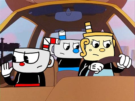 Cuphead Mugman And Ms Chalice On The Car By Nicholasvinhchaule95 On