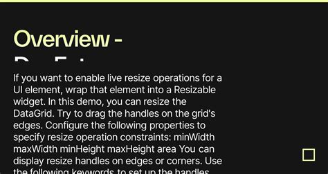 Overview Devextreme Resizable Codesandbox