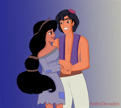 Commission Aladdin And Jasmine By Devash89 On Deviantart