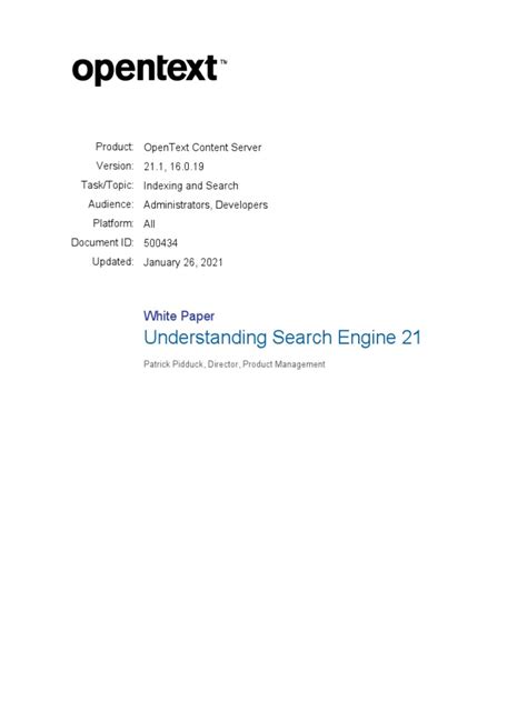 Understanding Opentext Search Engine 21 Pdf Search Engine Indexing