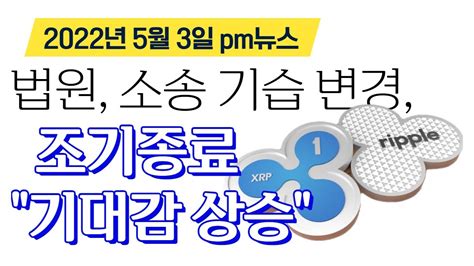 리플 비트코인 이더리움 법원 리플소송 일정 기습 변경 조기종료로 기대감 상승 Youtube