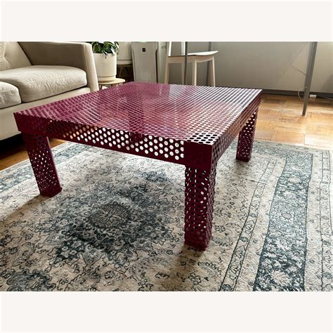 Cb2 Perforated Pink Coffee Table Aptdeco