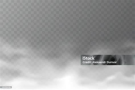 투명 한 배경에 격리 된 벡터 연기 구름입니다 사실적인 조밀한 안개 디자인에 대한 추상 스팀 효과 흰색 안개 벡터 그림입니다 안개에 대한 스톡 벡터 아트 및 기타 이미지