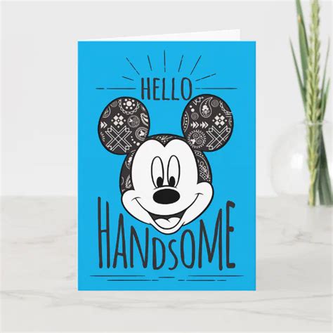 Mickey Mouse Hello Handsome Card Zazzle