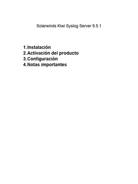 Solarwinds Kiwi Syslog Server 9 5 Instalación Y Configuracion Descargar Gratis Pdf Ventana