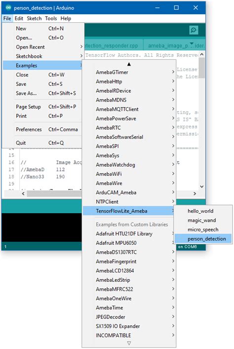 Running Tensorflow Lite Person Detection On Rtl8722dm Mini Arduino