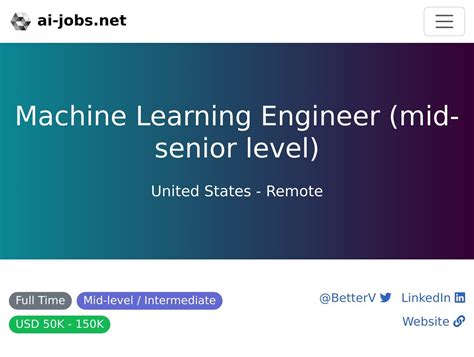 Hiring Machine Learning Engineer Mid Senior Level Remote Raimljobs