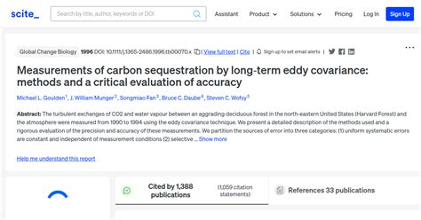 Measurements Of Carbon Sequestration By Long‐term Eddy Covariance Methods And A Critical