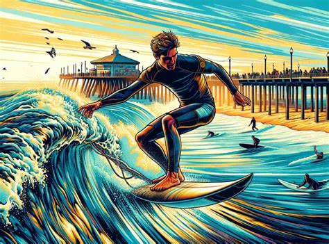 Surfing At Hermosa Beach Surfing La