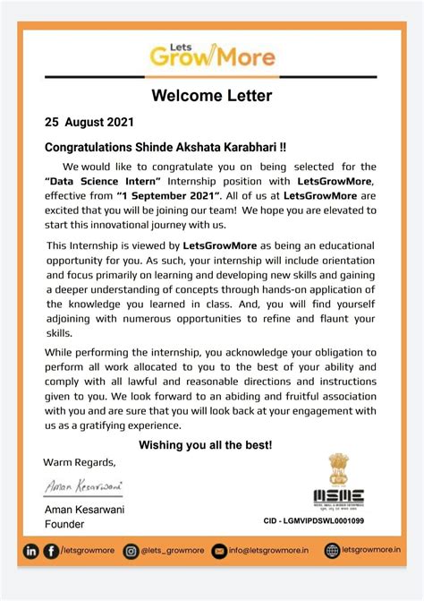 Akshata Shinde On Linkedin Datascience Intern Opportunity Work