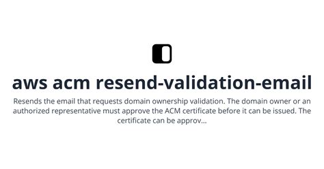 Aws Acm Resend Validation Email Fig