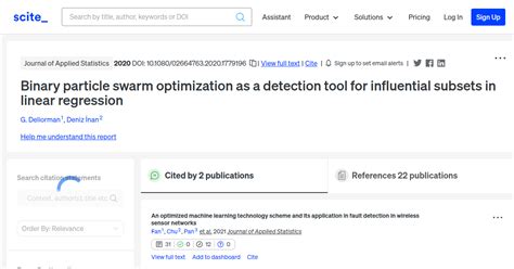 Binary Particle Swarm Optimization As A Detection Tool For Influential Subsets In Linear Regression