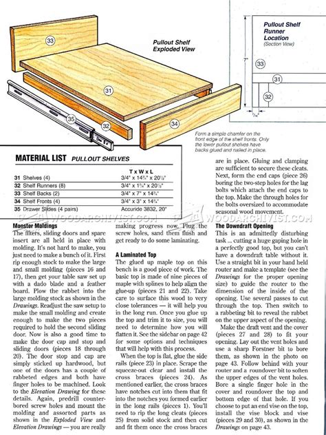 Downdraft Table Plans • Woodarchivist