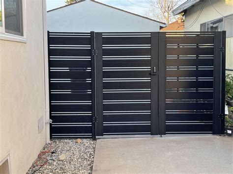 Black Aluminum Double Swing Gates In Los Angeles Ca 90045 Alumission