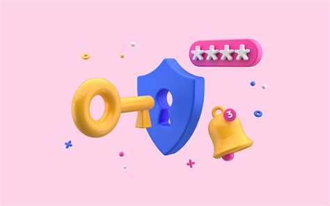 키가있는 보안 인증 실드 아이콘 암호 알림 디지털 보안 개념 3d 렌더링 가상현실에 대한 스톡 사진 및 기타 이미지 가상현실 개념 개념과 주제 Istock