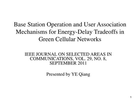 PPT IEEE JOURNAL ON SELECTED AREAS IN COMMUNICATIONS VOL NO SEPTEMBER