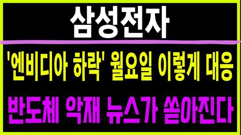 주식 삼성전자 엔비디아 하락 월요일 이렇게 대응 삼성전자주가전망 삼성전자주가 삼성전자목표가 Youtube