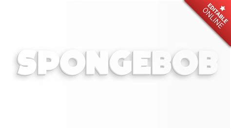 Spongebob White Minimalist 3d Text Effect Generator