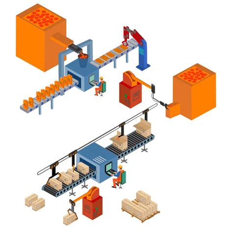 Isometric Flowchart Isometric Factory Flowchart — Stock Vector © Macrovector 74008565