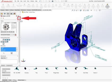 solidworks mbd template editor adding custom properties