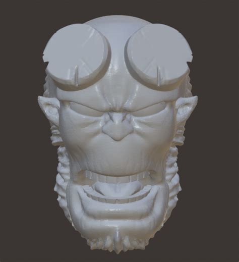 Free Stl File Hellboy Head 👾・3d Printing Model To Download・cults
