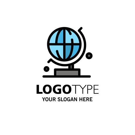 World Globe Science Business Logo Template Flat Color 19112311 Vector