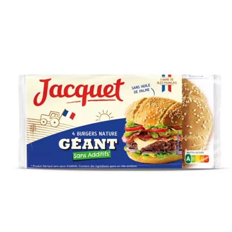 Jacquet Hamburger Bread Giant X 4 350g Europafoodxb