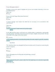 Project Management Quiz 1 Pdf Project Management Quiz 1 Dividing A Project Into Phases