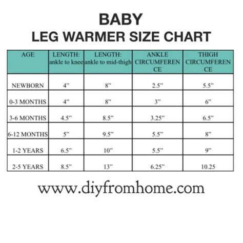 Leg Warmer Size Chart Diy From Home Artofit