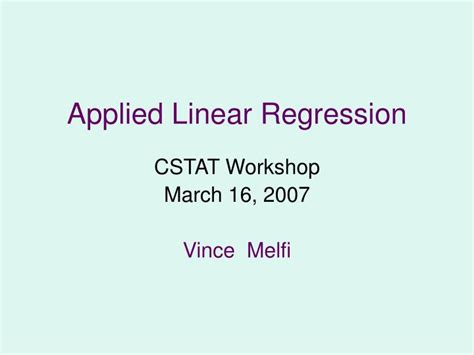 Ppt Applied Linear Regression Powerpoint Presentation Free Download