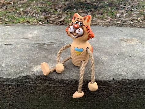 Скульптура керамическая статуэтка из керамики фигурка из керамики кот — цена 290 грн в