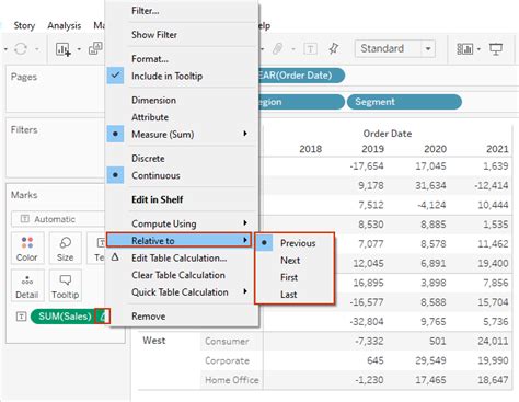 Compute Using For Tableau Table Calculations